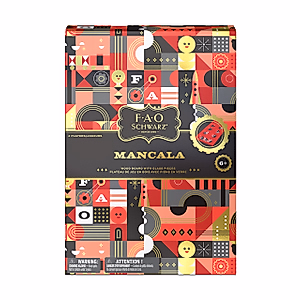 FAO Schwarz Mancala Game with Folding Wood Board, Strategy Game, for Adults and Kids Ages 6 and up