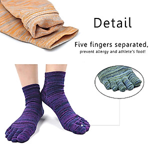Artfasion Men's Toe Socks Cotton Fun Casual Athletic Running Ankle Five Finger Crew Socks 5 Pair