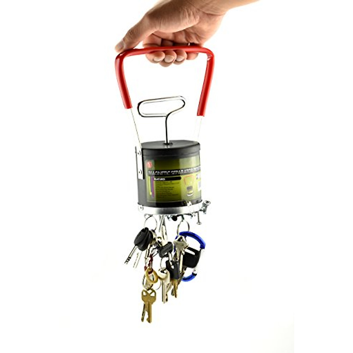 SE Magnetic Separator Pick-Up Tool with Quick Release, Outdoor Gold Panning Portable Magnetic Pickup Tool, Rubber Handle, Magnetic Capacity 16-lb