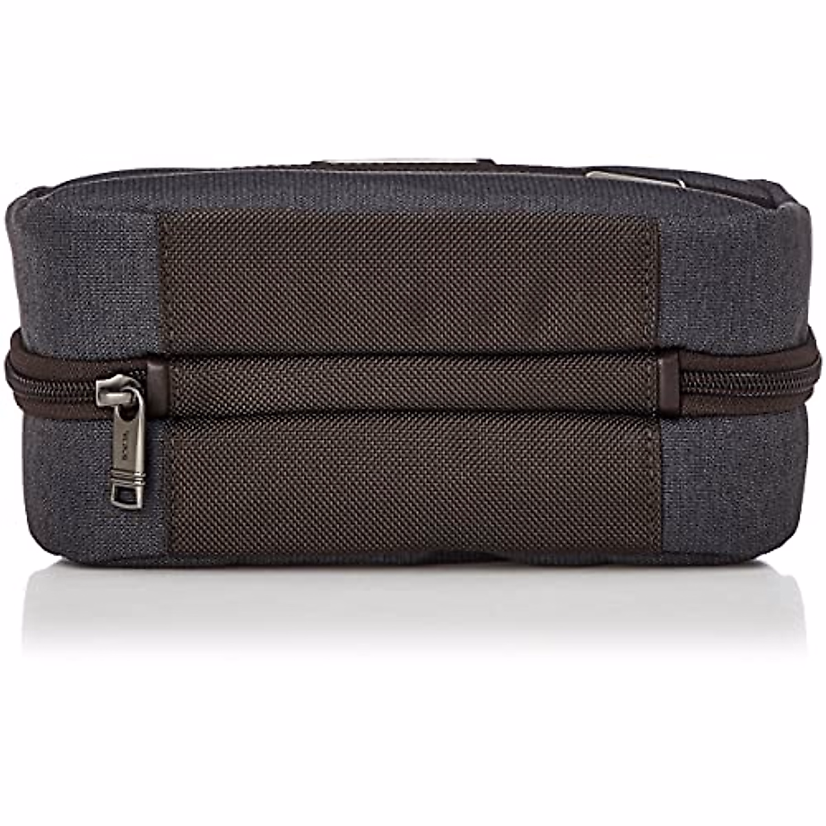 TUMI Alpha 3 Split Travel Kit - Luggage Accessories Toiletry Bag for Men and Women with Embossed Leather Carry Handle - Anthracite
