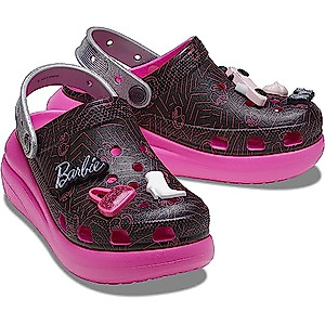 Crocs Unisex Barbie Classic Crush Clogs | Platform Shoes, Black, 5 US Men