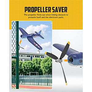 VOLANTEXRC RC Plane for Beginners, 4CH WWII RC Airplane F4U Corsair with Aileron, 2.4Ghz Remote Control Plane with Xpilot Self Righting&One Key Aerobatic&Upgraded Canopy (761-8V2 RTF)