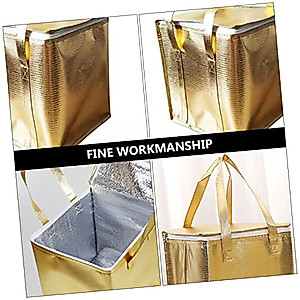 ULTECHNOVO Baking Tote Cake Delivery Bag Thermal Lunch Bag Thermal Bag for Food Delivery Drink Cooler Portable Gold Handbag Portable Cooler Bag Fresh-keeping Food Tote Zipper Design Food Bag