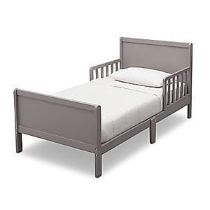 Delta Children Fancy Toddler Bed, Grey Twinkle Galaxy Dual Sided Recycled Fiber Core Crib and Toddler Mattress (Bundle)