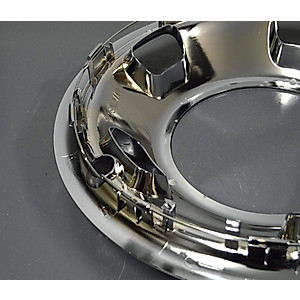 New Chrome 17" inch Front Wheel Simulator Skin Hubcap Cover Replacement for 2003-2017 Dodge Ram 3500 Dually Truck