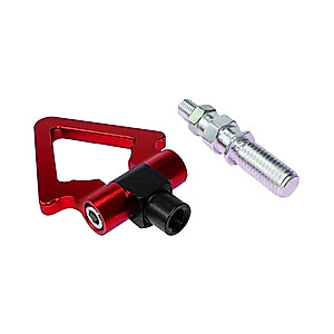 Riloer Front Aluminum Triangle Tow Hook, Front Bumper Tow Towing Hook, Compatible with Scion FR-S BRZ Impreza WRX Sti Compatible with Toyota 86, Black