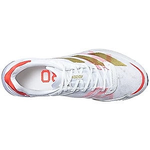 adidas Adizero Adios 6 Running Shoe - Women's FTW White/Gold Metallic/Solar Red, 6.5