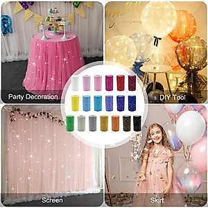 Sliver Tulle Glitter Tulle Fabric 6 Inch by 50 Yards (150 feet) Tulle Ribbon for Gift Wrapping Sparkle Sequin Tulle Rolls Spool DIY Party Wedding Birthday Decor