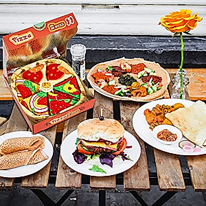 Funny Pizza Socks Box for Men Women Teen Boys - Funny Pizza Lovers Gifts Novelty Food Fun Funky Cool Crazy Silly Crew Socks-Valentines Day Birthday Gifts Ideas Christmas Stocking Stuffers (M,4 pairs)