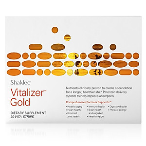 Shaklee - Vitalizer™ Gold: Advanced Nutrition for Adults Over 50 - Vitamins, Minerals, Phytonutrients, Omega-3s, Probiotics & More - Feel Healthier Every Day - 30 Vita-Strips®