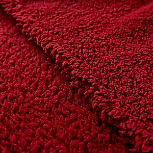 FFLMYUHUL I U Fuzzy Throw Blanket with Super Soft and Warm Throw Flannel Blanket … (Tz06-wine Red, 50" L x 60" W)