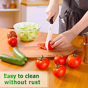 IKYPPAH Complete Ceramic Knife Set - 6" Vegetable Cleaver, 4" Chef's Knife, and Y-Peeler for Effortless Food Prep