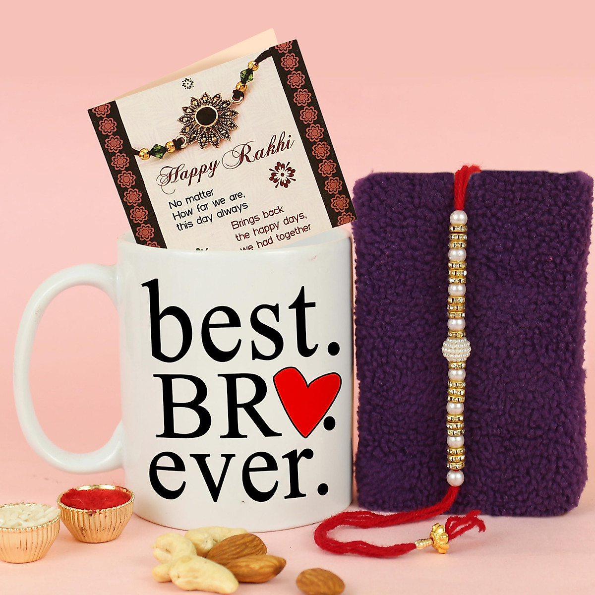 TIED RIBBONS Rakhi for Brother with Gift Set | Bhai Rakhi | Coffee Mug (10 Oz) | Mini Card - Raksha bandhan Rakhi Bracelet for Brother Rakhi for Bhaiya | Bro Rakhi Thread | Rakhi Set