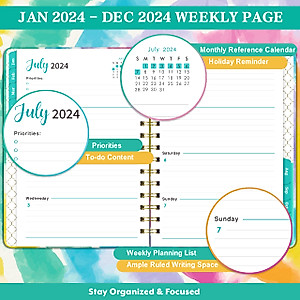Planner 2023-2024 – July 2023-June 2024, Academic Planner 2023-2024,Weekly & Monthly Planner, 6.4" x 8.5", 2023-2024 Planner with Tabs, Hardcover, Elastic Closure, Twin-Wire Binding, Back Pocket, Perfect for Planning