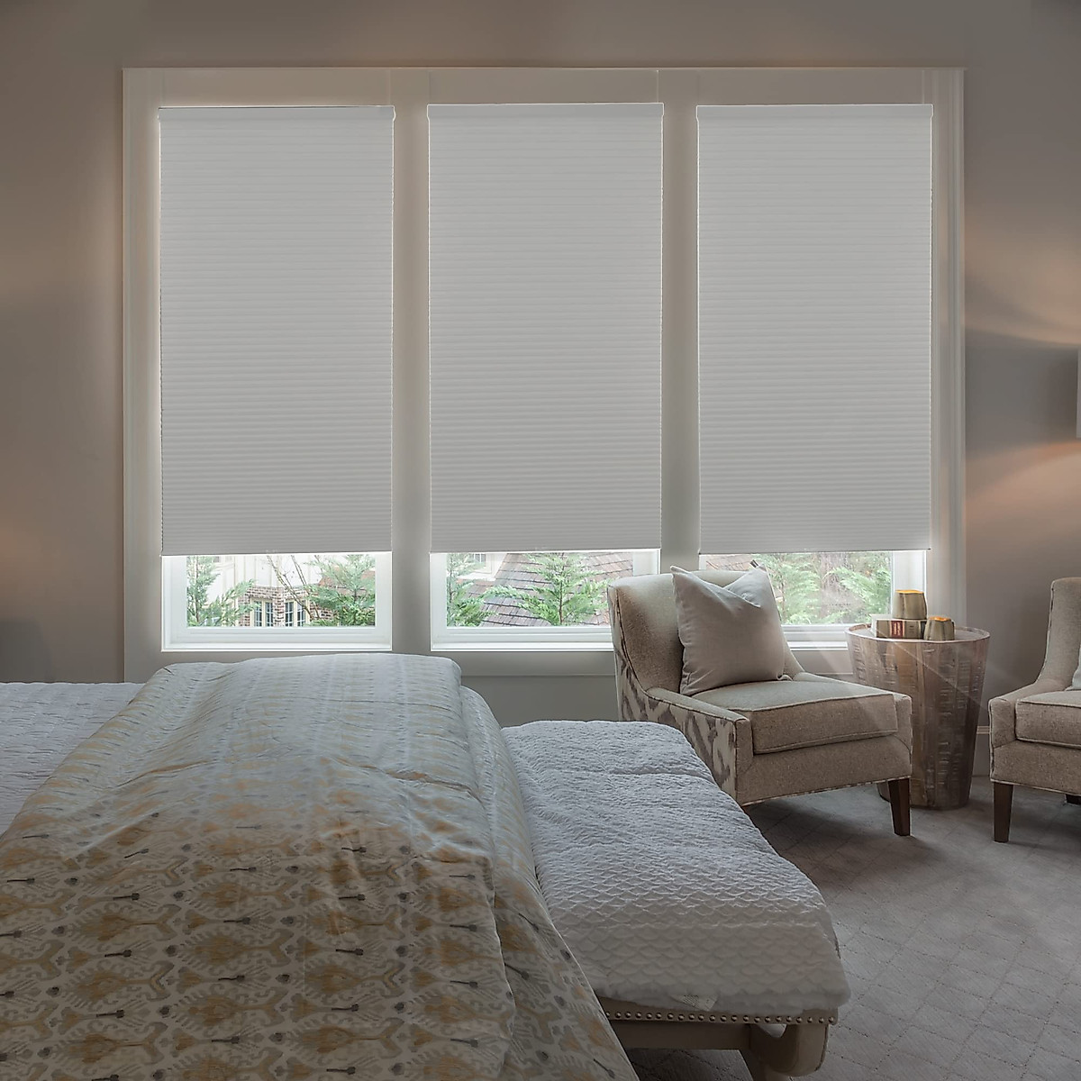 Chicology Cordless Cellular Shades, Blackout Window Blind, Evening Mist (Blackout) - 30"W X 64"H (CCSEM3064)