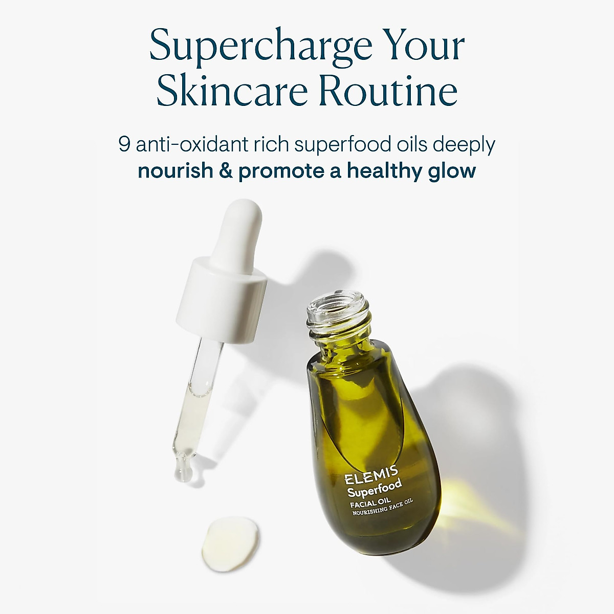 ELEMIS Superfood Facial Oil | Nourishing Daily Face Oil | Facial Moisturizer to Hydrate & Smooth Skin | Face Oil Serum for Glowing Complexion | Easily-Absorbed Hydrating Face Oil | 15ml