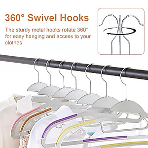 VECELO 25 Pack Coat Hangers, Premium Quality Plastic Suit Clothes Hanger, Non-Slip, Heavy-Duty, S-Shaped Opening, 360º Swivel Hook, Space-Saving for Bedroom Closet