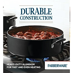 Generic 14-inch Easy Clean Nonstick Family Pan, Jumbo Cooker with Lid (Black), 15.37