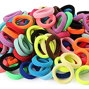 200Pcs Baby Hair Ties, Elastic Toddler Hair Ties, Multicolor Small Seamless Rubber Hair Bands Ponytail Holders for Infants Girls and Kids