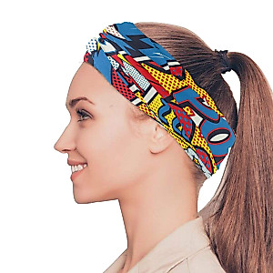 Headwear Bandana Retro Pop Art Comic Face Scarf Cover Mask Headband Neck Gaiter Dust Sun Protection Balaclava
