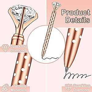PASISIBICK 16 Pcs Big Diamond Pens-Bling Wedding Crystal Metal Ballpoint Pens with Black Ink (4 Mixed Colors)