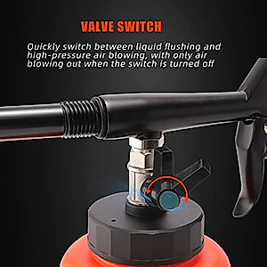 SPTA High Pressure Car Cleaning Gun, Cleaning Gun, Car Interior Washing Kit, Detailing Wash Gun with Metal Spinner for Seat Carpet Roof Dashboard, Essential Car Detailing Kit, 1L Bottle