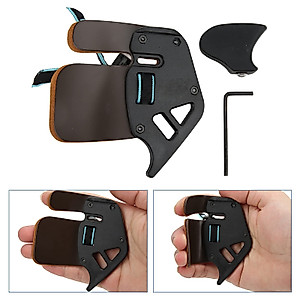 SUNGOOYUE Leather Archery Finger Tabs, Adjustable Recurve Bow Finger Guard Protective Gear for Archery Practice