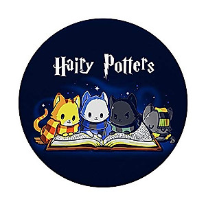 Hairy Cats Cute Potter Cats for Cat Lovers PopSockets PopGrip: Swappable Grip for Phones & Tablets