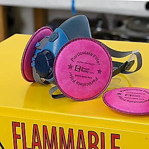 Breath Buddy Respirator Mask (Plus Safety Glasses) Reusable Professional Breathing Protection Against Dust, Lead Paint (750P3)