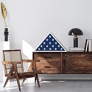 Americanflat Large Flag Display Case for Burial Flag - Fits Folded 5 x 9.5' Flag - Military Flag Case - Silhouette Collection - Flag Box Display Case for Wall or Tabletop - White