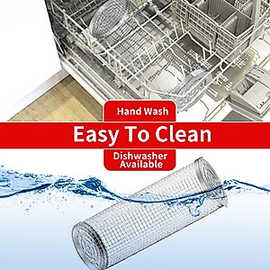 Rolling Grilling Baskets for Outdoor Grill Bbq ，Stainless Steel Grill Mesh Barbeque Grill Accessories,Outdoor Round BBQ Stainless Steel Grill Basket Campfire Grill Grid - Camping Picnic Cookware