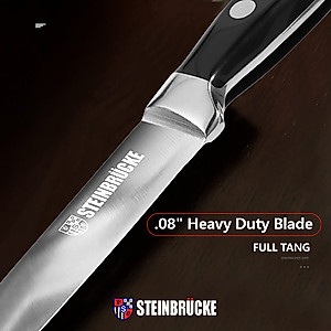 STEINBRÜCKE Paring Knife 4 inch, Small Kitchen Knife Forged from German 5Cr15Mov(HRC58) Stainless Steel, Full Tang Sharp Paring Knife with Ergonomic Handle for Cutting, Peeling and Slicing