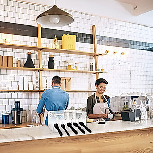 Acrylic Utensil Dispenser Cutlery Organizer 5 Compartment Plastic Silverware Holder Utensil Display Holder Caddy for Chopsticks Knife Spoon and Fork Cutlery Storage for Kitchen Restaurant CounterTop