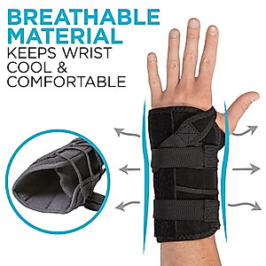 BraceAbility Gaming Wrist Brace - Video Game Support Guard for Console, Laptop, or PC Computer Keyboard and Mouse Gamer with Repetitive Strain Injury (RSI) Pain or Carpal Tunnel Syndrome (Right Hand)