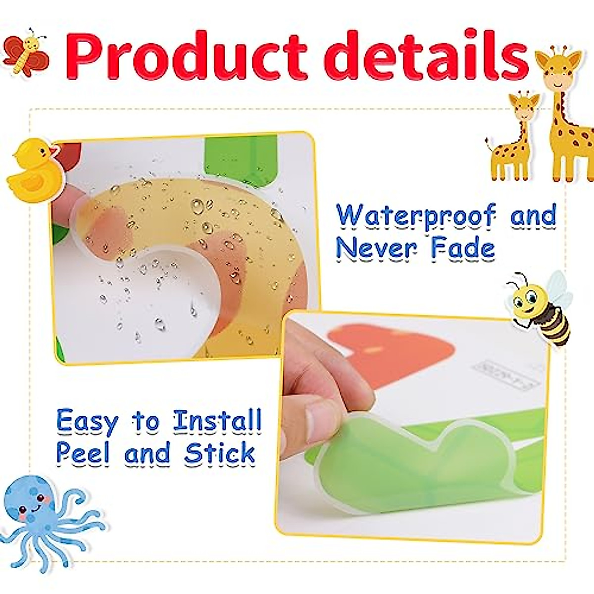 Large Number Wall Decals Stickers Educational Learning Wall Sticker Animal Arabic Numbers 1-10 Vinyl Counting Decals Peel and Stick Removable for Children Kids Toddlers Classroom Playroom Daycare