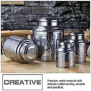 Terrarium Tea Canister Tea Sealing Jar Stainless Steel Tea Canister Tinplate Storage Canister Food Storage Container for Loose Tea Coffee Bean Sugar Salt (50g) Decaf Coffee