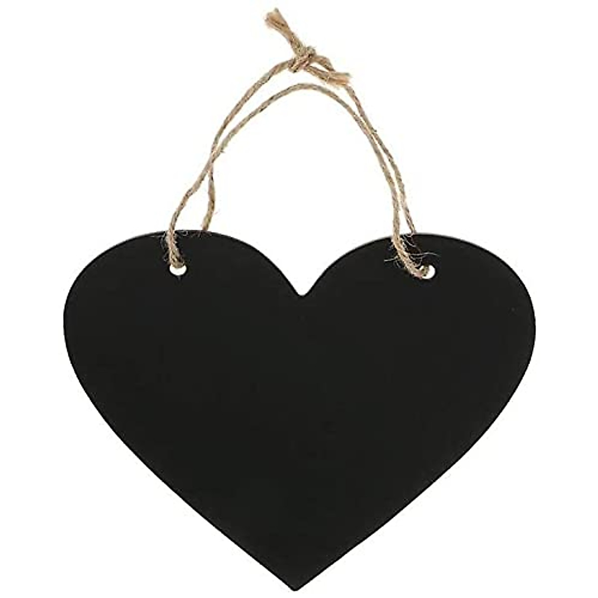 8.6 x 7 InchHanging Wooden Blackboard Erasable Message Chalkboard with String for Signs, Weddings, Parties, Home, Garden Decorations,3 Pcs (Heart Shaped)