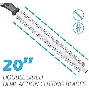 40V Cordless Pole Hedge Trimmer Long Reach 20" Cutting Length 6 Position Adjustable Head with Battery and Charger