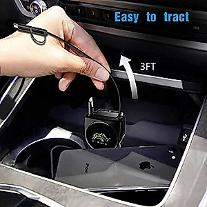 Retractable Car Charger, Fast Charge 3.1A 47W, Retractable Cables (3Ft) and 2 USB Ports Car Charger Adapter, Compatible with iPhone & Android Cell Phones,Car Accessories Interior