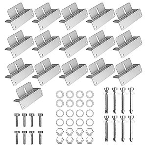 Houseables Solar Panel Mounting Brackets, Roof Panels Z Bracket, 2.5” x 1.5” x 3.9”, 4 Sets (16 Pc), Aluminum, Off Grid, Adjustable Mount Nuts & Bolts, Boat Accessories, Wind Generators, RVs, Trailers