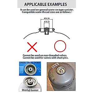 CAMPINGMOON Camping Grill Propane Gas Stove Adapter with Extend Hose(11.8"/30cm), Input: EN417 Lindal Valve Canister, Output: Propane Gas Stove Z29-30