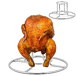 HaSteeL Beer Can Chicken Holder 2 Pack, Stainless Steel Chicken Rack for Grill Smoker Oven BBQ, Vertical Beer Butt Chicken Stand for Tender Roaster Chicken & Turkey, Sturdy & Dishwasher Safe