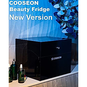 COOSEON Acrylic Skincare Fridge 10 Liter With Adjustable HD Mirror Light Thermostatic Mini Beauty Fridge with Removable Divider Shelf, Cosmetic fridge for Makeup, Bedroom, Office, Room