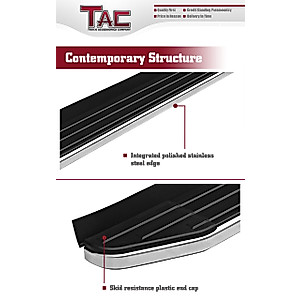 TAC Running Boards Fit 2011-2019 Ford Explorer SUV Aluminum Black Side Steps Nerf Bars Step Rails Truck Pickup Rock Panel Off Road Exterior Accessories (2 Pieces Running Boards)