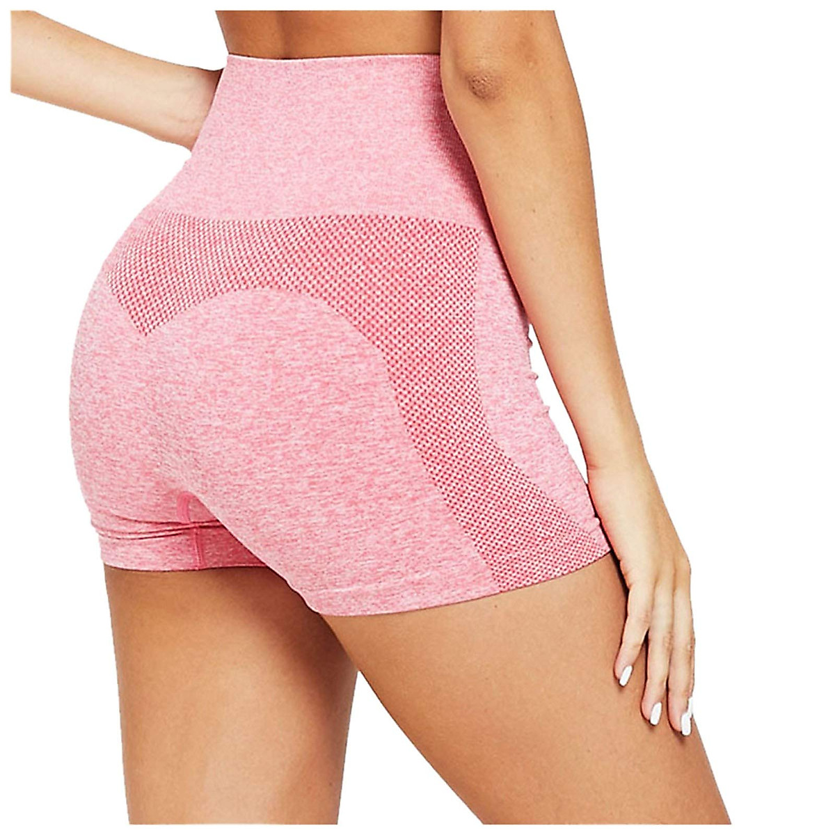 Bblulu High Waist Womens Seamless Yoga Shorts Tummy Control Running Elastic Shorts 4 Way Stretch Hot Pants Push Up Tighst