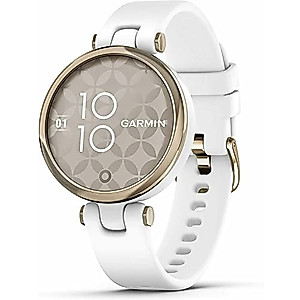 Garmin Lily™ 010-2384-00 Sport Edition Cream Gold Bezel with White Case and Silicone Band - Renewed