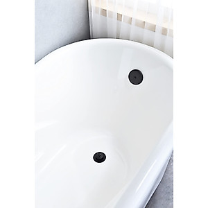 Anpean Brass Bathtub Drain Kit, Lift and Turn Tub Drain Kit with Single Hole Overflow Faceplate, Matte Black