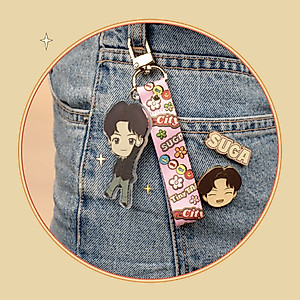 BTS TinyTan Dynamite Acrylic Strap Keyring Key Chain Accesssories (SUGA)