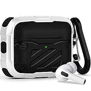 CAGOS for Airpods Pro 2nd Generation Case/Airpod Pro Case, Cool Protective Hard TPU Cover Compatible with Apple Airpod Pro 2 2022 Case and iPod Pro Case 2019 for Men Women, White/Black