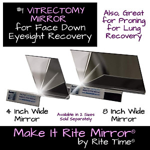 8" Wide 2-Way Make It Rite Mirror for Face Down Vitrectomy Eyesight and Proning Lung Recovery | Easy to Watch TV During Face Down Recovery